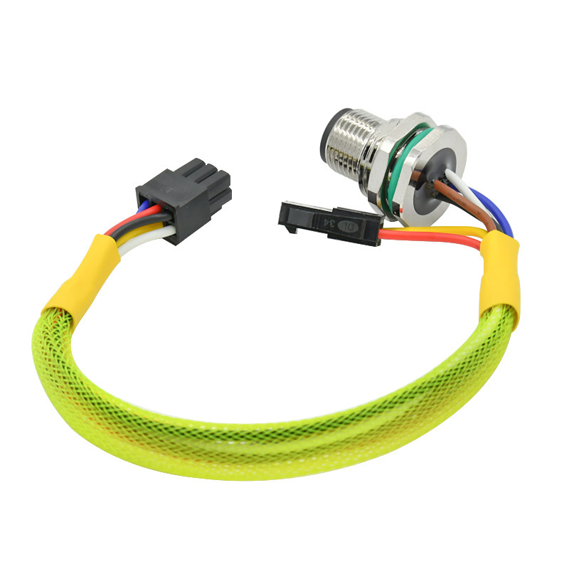 CuZn TPU M12 Panel Mount Connector IP68 M12 Series Connector With Wire ...