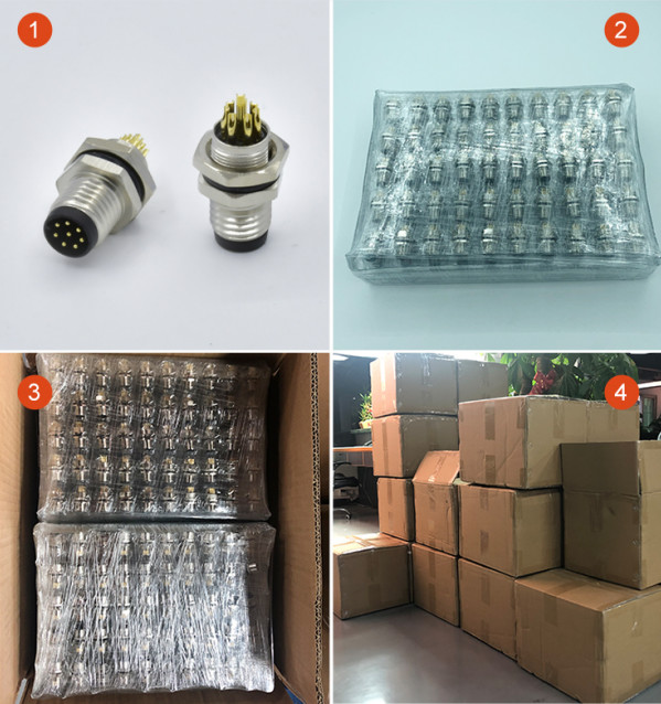 5 Pins Male Female M12 A Code Connector Waterproof Panel Mount M12 ...