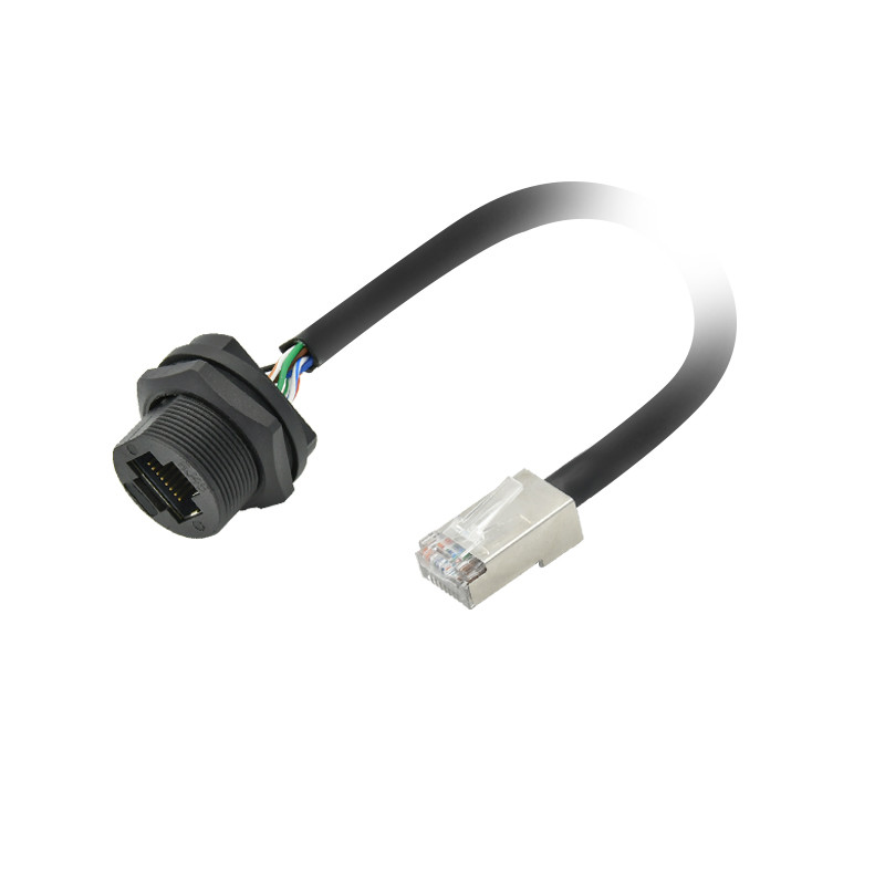 Network 8 Pin Waterproof Rj45 Jack Plastic Straight Male To Female Rj45 ...