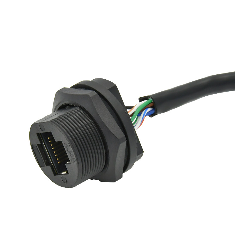 Network 8 Pin Waterproof Rj45 Jack Plastic Straight Male To Female Rj45 ...