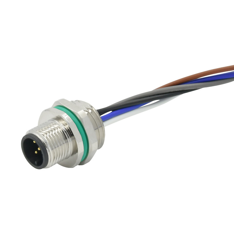5 Pins M12 Sensor Connector A B D X Male Watertight Panel Mount Wire ...