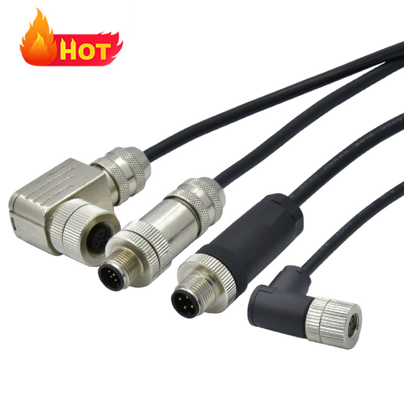 Metal Free Plug M12 Waterproof Connector A Code Straight Elbow Sensor ...