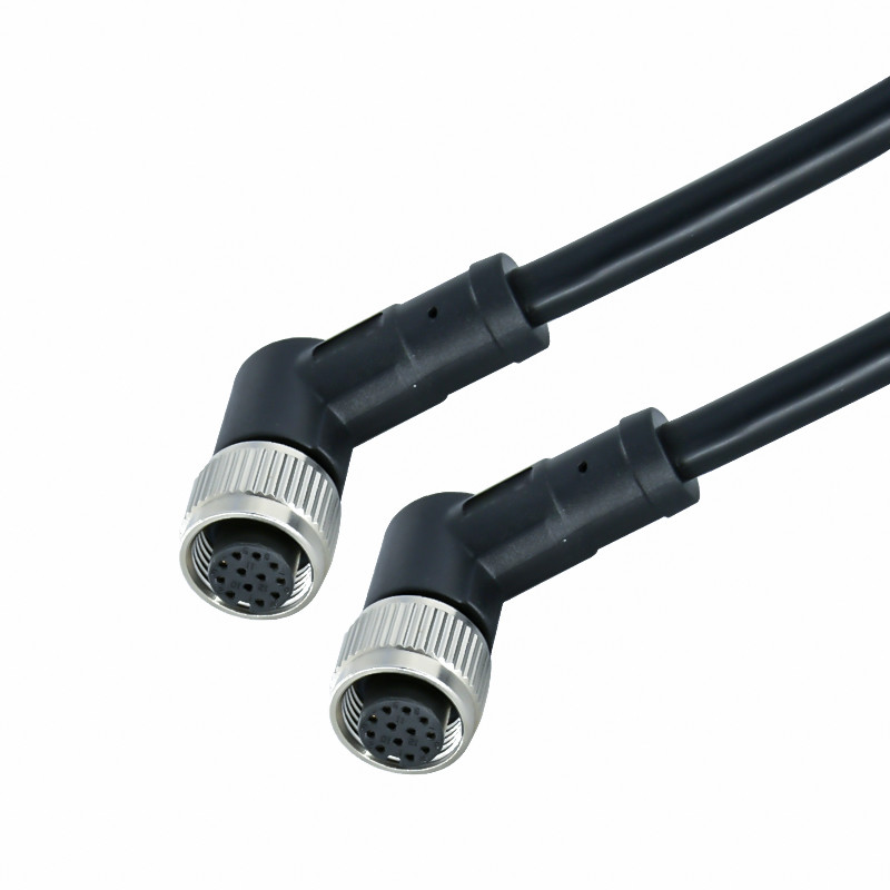 Elbow / Straight M12 Cable Connector Waterproof A B D X Coded 3 - 17 ...