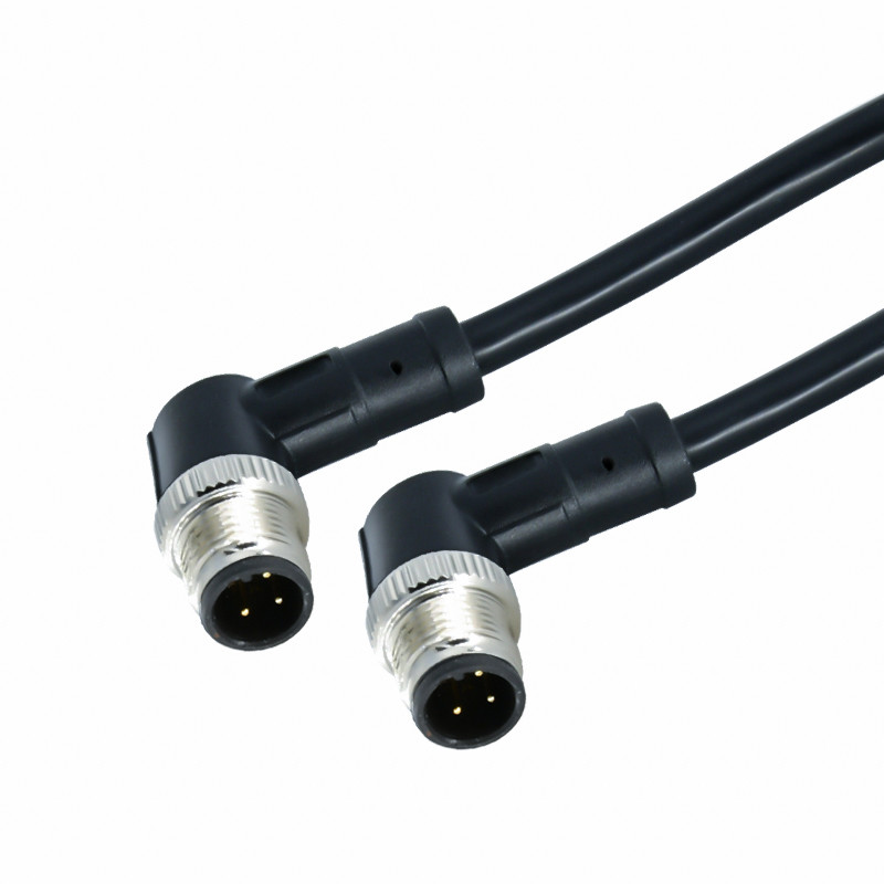 Flexible 3 Pins M12 Power M12 Wire Connectors Cable Male Female Outdoor ...