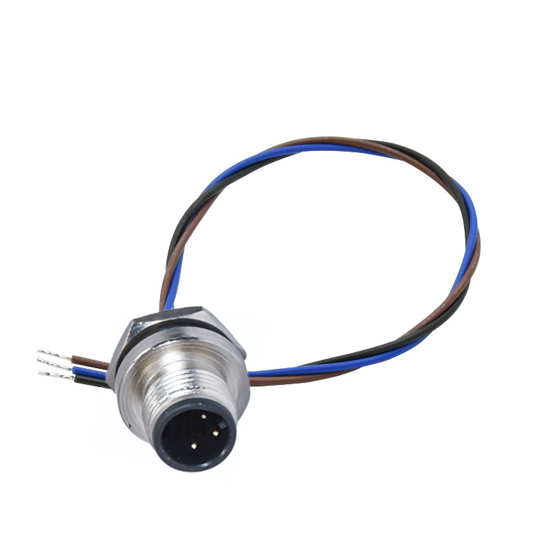 M12 Panel Mount 3 4 Pin Male Female Rear Front Lock Wire Socket M12 ...