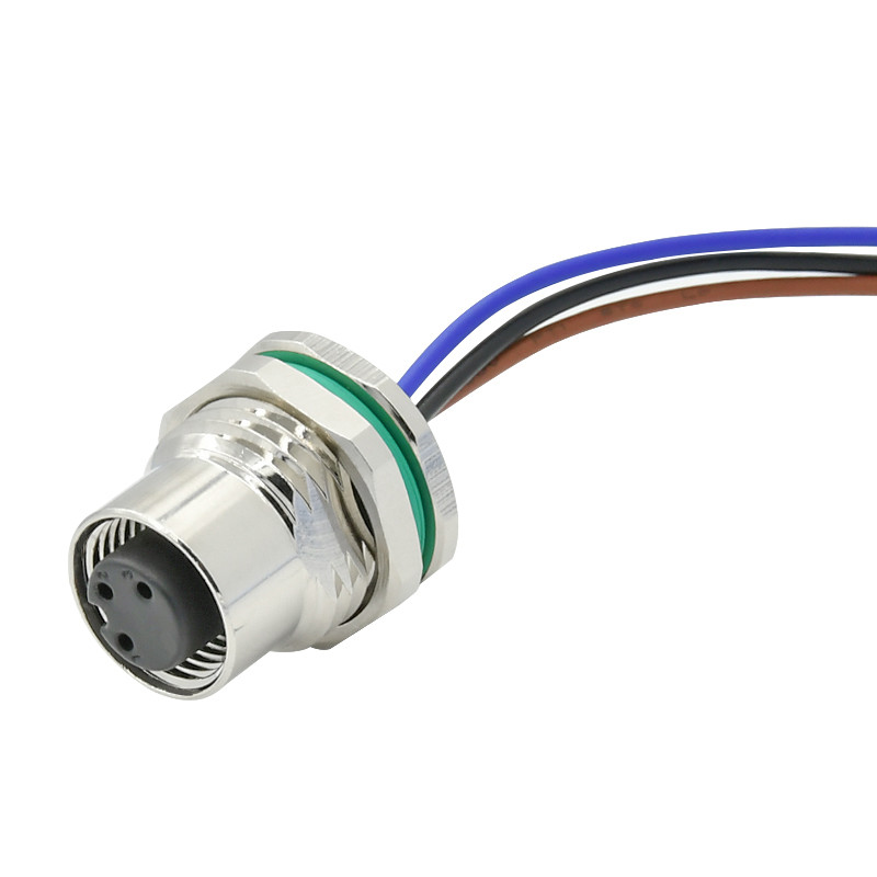 M12 Panel Mount 3 4 Pin Male Female Rear Front Lock Wire Socket M12 ...