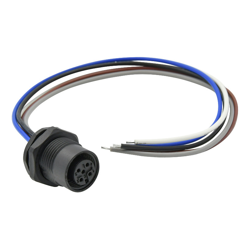 Circular 4 5 Pin Receptacle Male Female Socket Panel Mount M12 ...