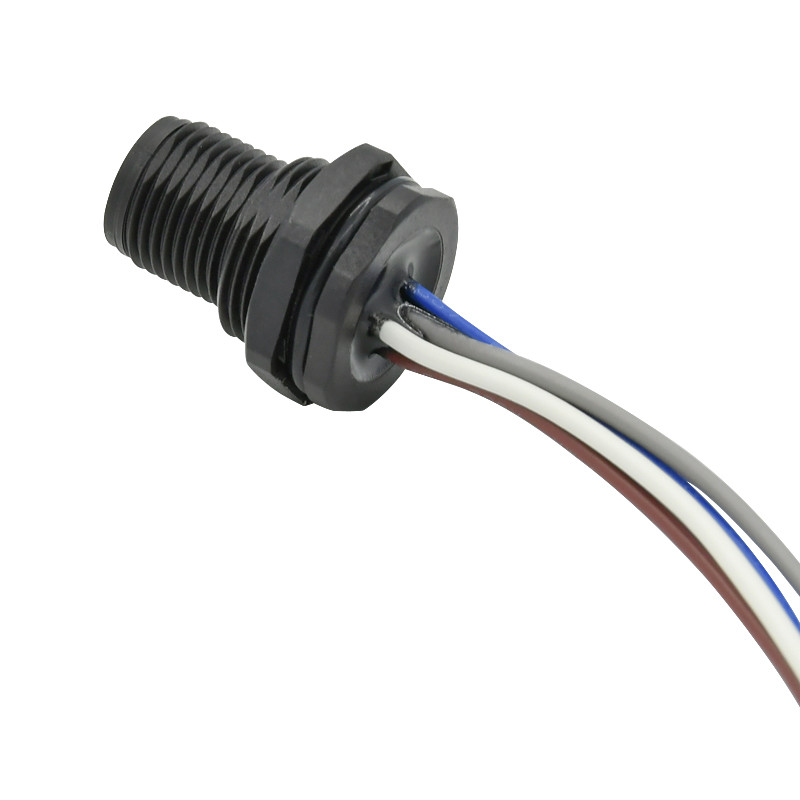 Screw Panel Mounting Metal Plastic M12 4 5 Contacts Waterproof Sensor ...