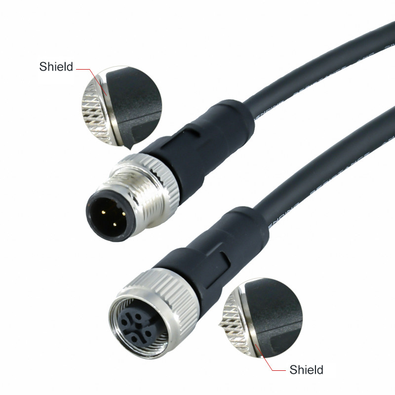 Male / Female M12 Waterproof Connector with Rated Current 4A and 500 ...