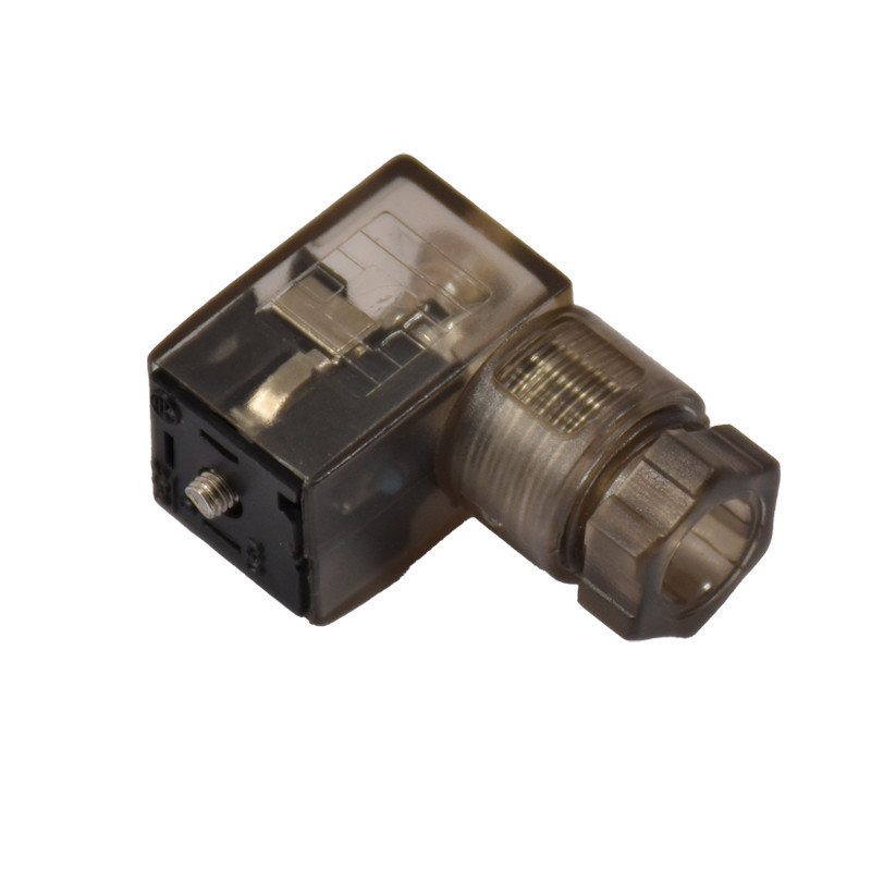 Transparent Solenoid Valve Connector With LED C 2+PE / 3+PE 24V DC Voltage