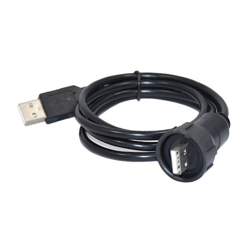 Rohs Industrial Ethernet Connector Male USB 2.0 To Female Panel USB 2.0 ...