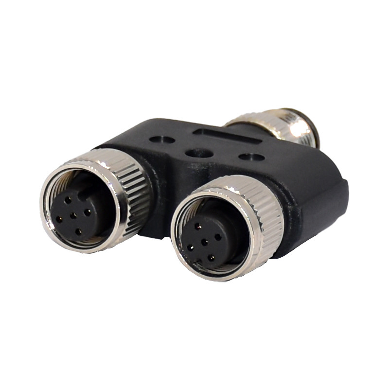 M12 Waterproof Connector A Coding 4pins 5pins Circular Female Y Type ...