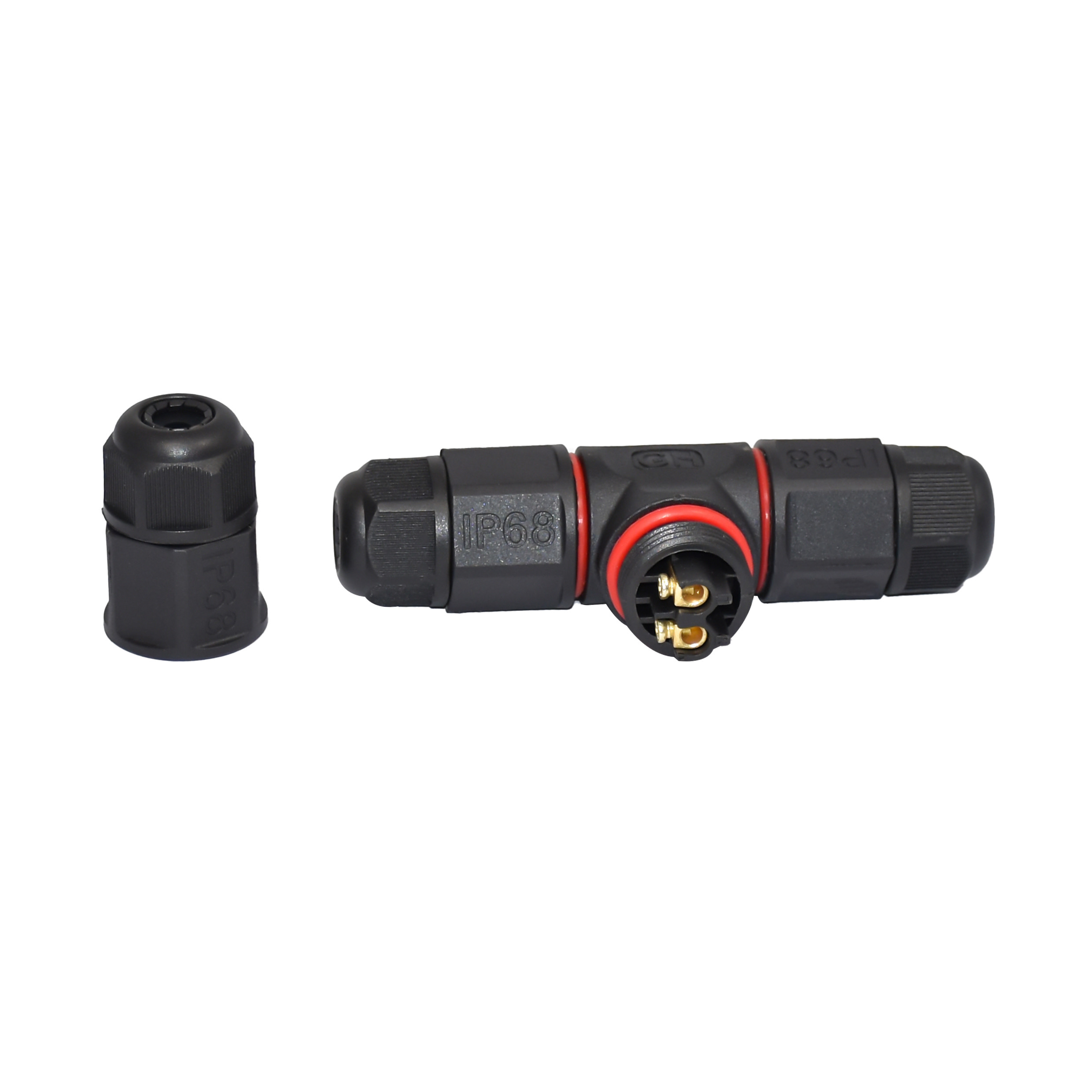 IP67 LED Waterproof Connector 3 Ways 2 Pins Water Resistant Cable Connector