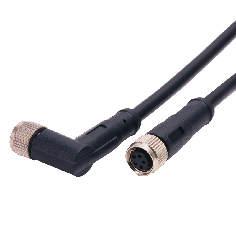 Elbow M8 Cable Connector Male To Female Cable 4p 5P 3P 8 Pin Circular ...
