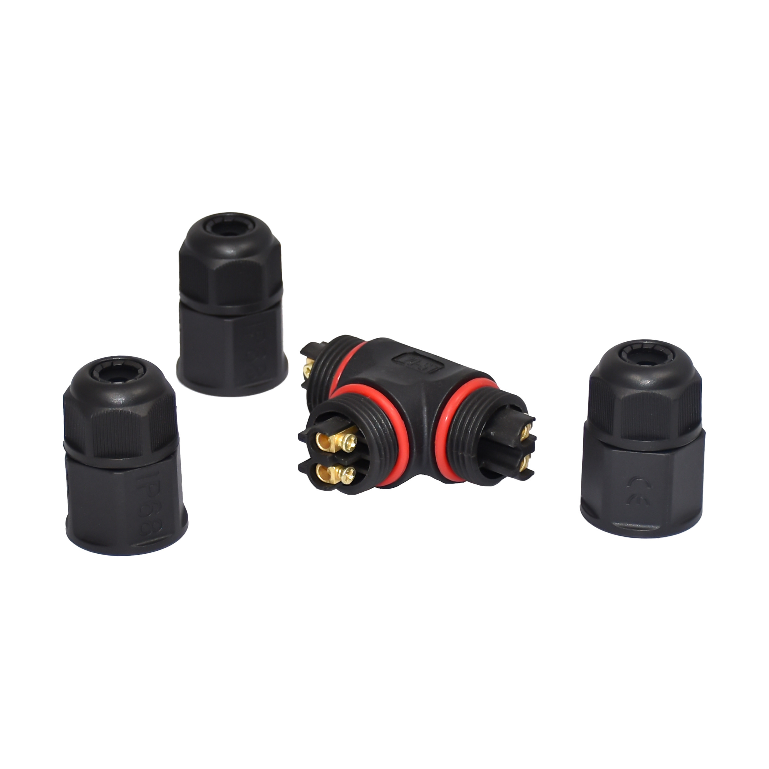 M20 2 PIN Outdoor IP67 T Type Waterproof Power Cable Connector 2 Pin To ...