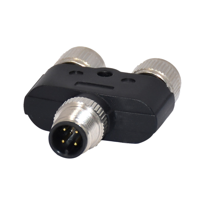 M12 Y Shape Splitter waterproof connector One male to two female ...
