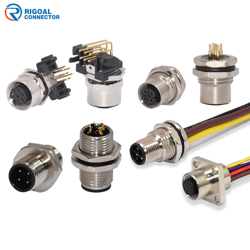 Electrical Screw Male Female Panel Mount M12 Connector 3Pin 4Pin 5Pin A ...
