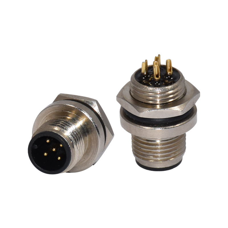 Electrical Screw Male Female Panel Mount M12 Connector 3Pin 4Pin 5Pin A ...