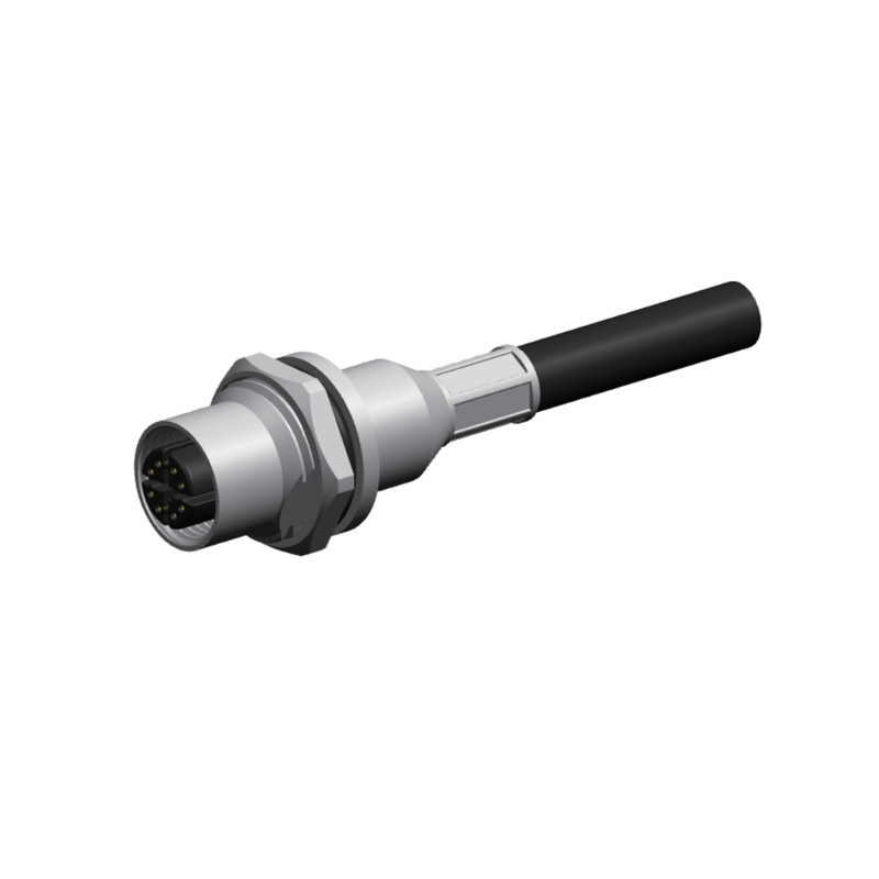 M12 Waterproof Connector 4-Pin hole pattern socket Female Solder Mount ...