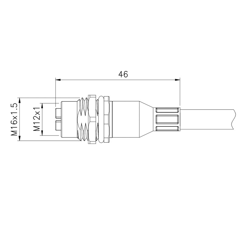 M12 Waterproof Connector 4-Pin hole pattern socket Female Solder Mount ...
