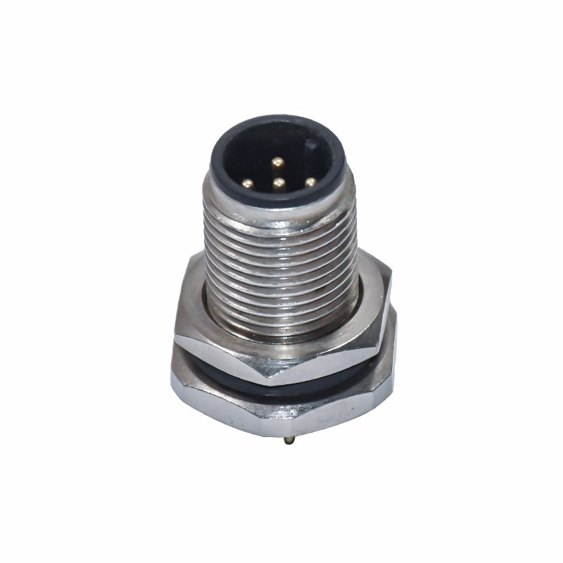 Electronics Housings 5 Pin Straight M12 Waterproof Screw Lock Wire PCB ...