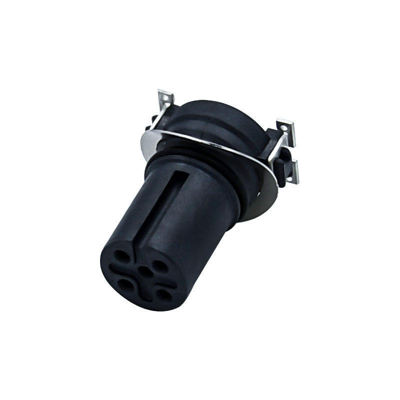 PVC Female SMD Socket M12 Waterproof Connector PCB Type 4 Pin IP67