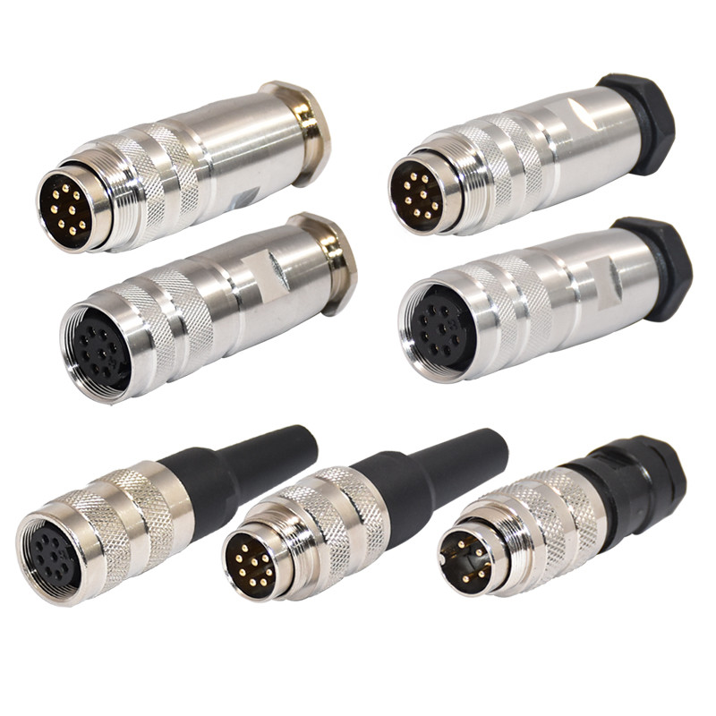 Field Wirable M16 Waterproof Connector Male Female 2 - 12 Poles M16 ...