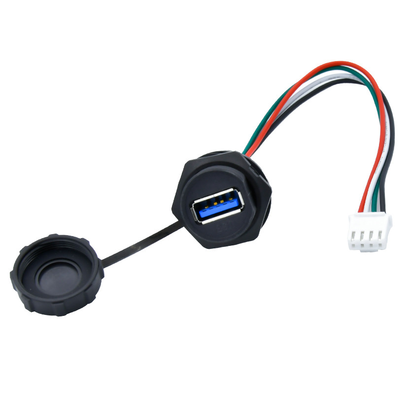 Waterproof IP67 USB 3.0 Panel Mount Connector Female USB 3.0 Socket ...