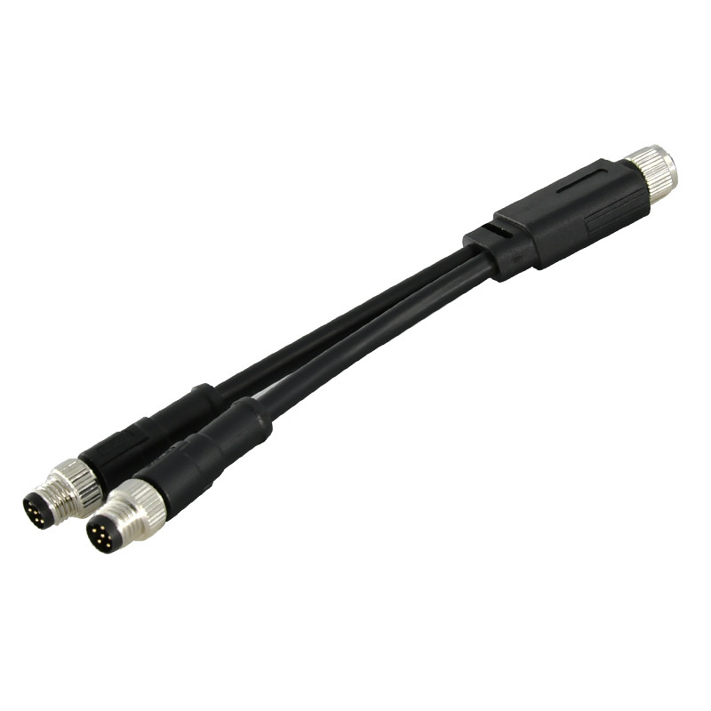Screw Threaded M8 Y Splitter Male To Female 1 To 2 Plug M8 Y Type