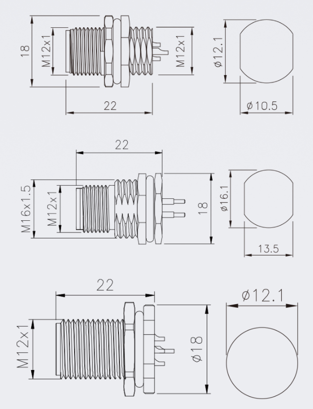 Custom IP67 IP68 Panel Mount Connector A B C D interface standards OEM