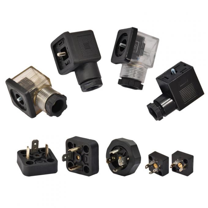 10A 250V Solenoid Valve Connector DIN43650A Screw M3 Plug Base LED ...